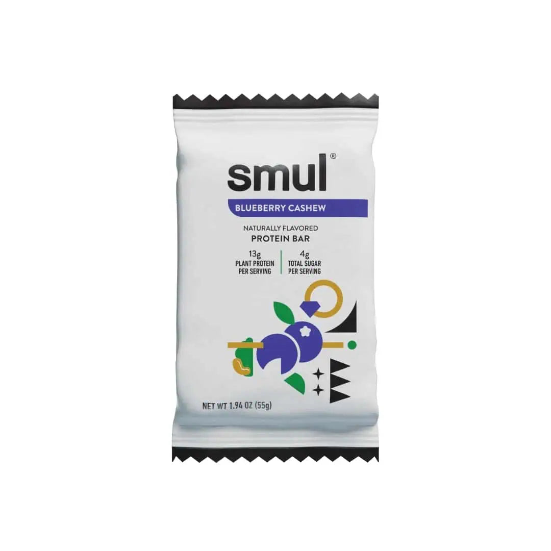 Blueberry cashew protein bar 55g | 13g plant-based protein | smul