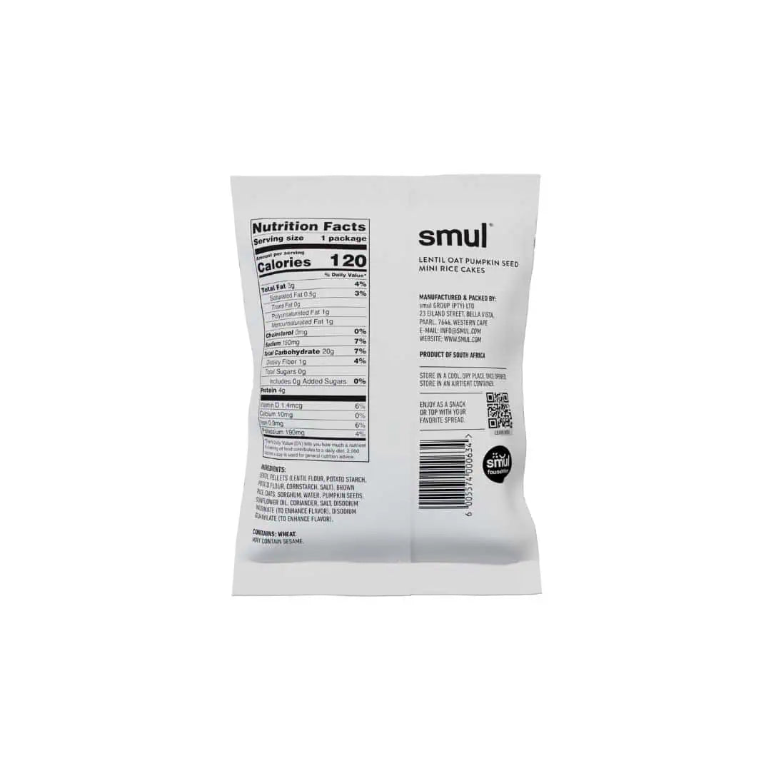 Lentil Oat Pumpkin Seed Mini Rice Cakes 30g - smul